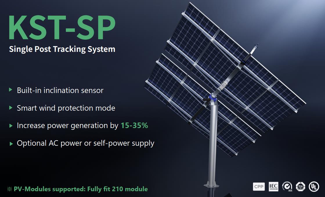 Single post axis tracker solar automatic solar tracking system ...