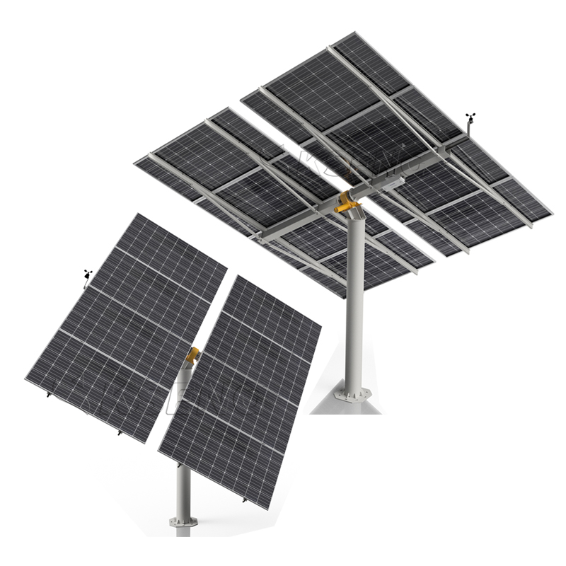 Single post axis tracker solar automatic solar tracking system ...
